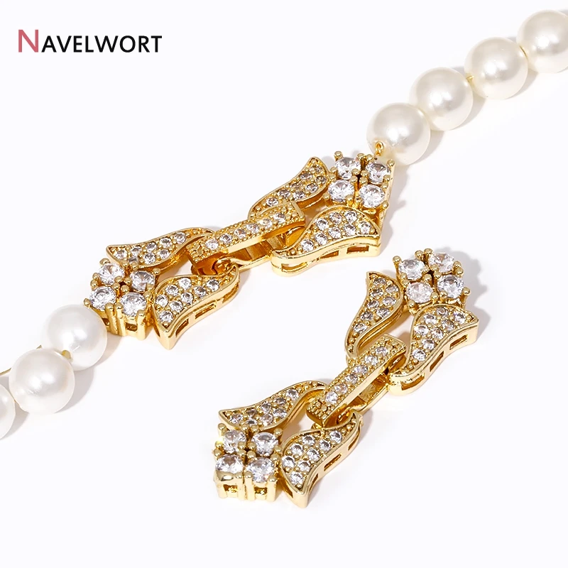 1/2/3Pcs 18K Gold Plated Pearl Necklace Clasps,Connector Fasteners Lock ...