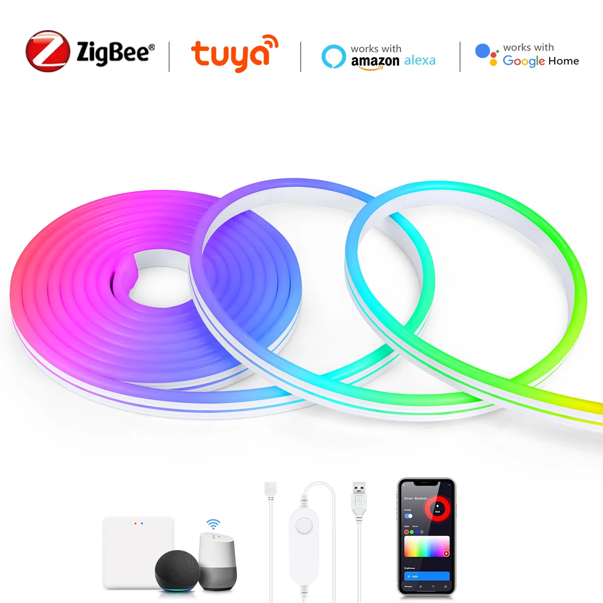 Tuya-Zigbee-Neon-RGB-LED-Strip-Dimmable-5V-USB-LED-Light-Tape-Ribbon ...