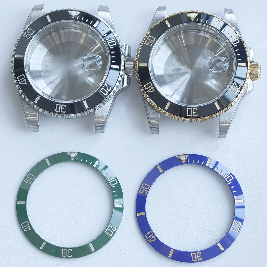 41MM-SUB-Cases-Men-s-Watch-Ceramic-Bezel-Stainless-Steel-Sapphire-Glass ...
