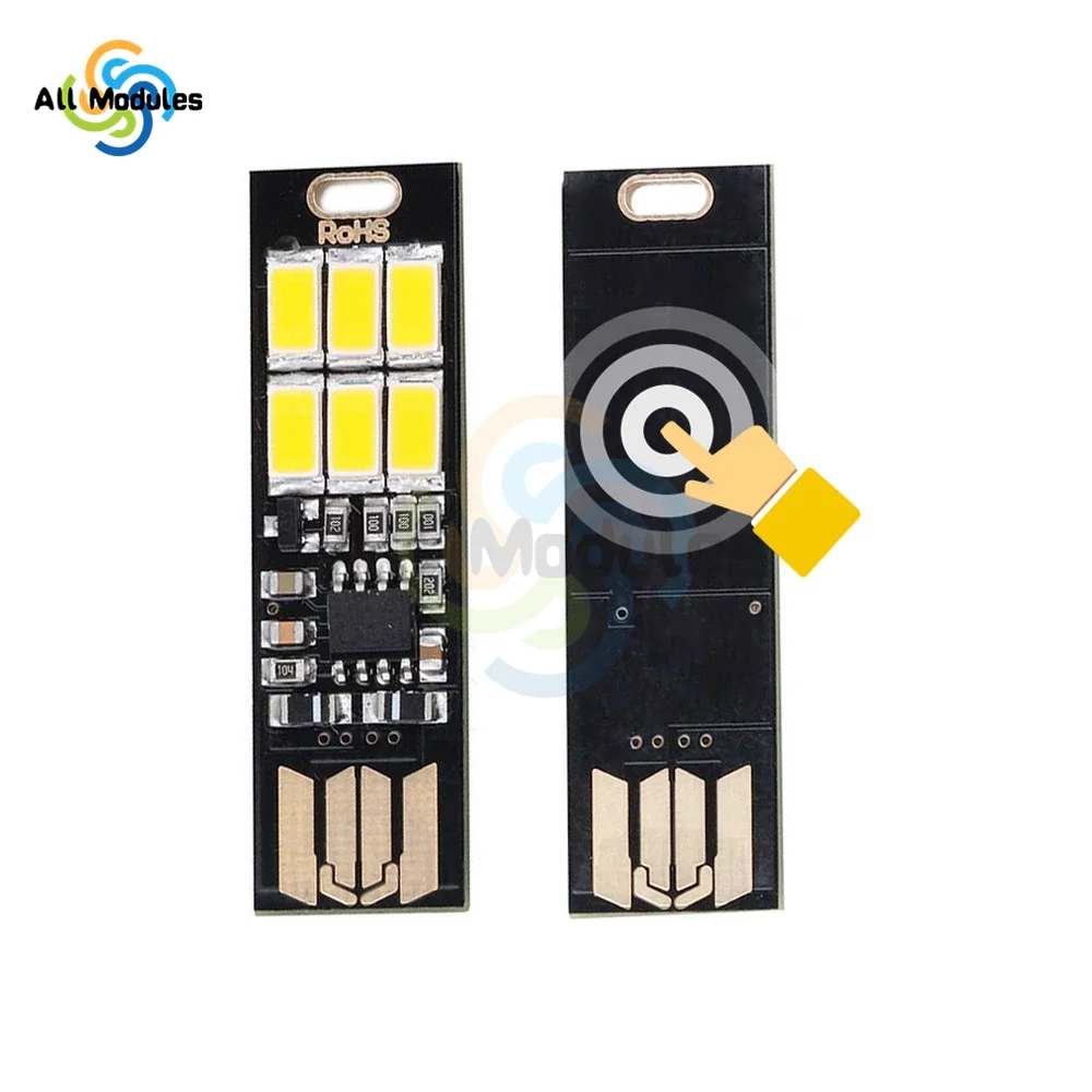 10 pçs mini 5730 usb led luz 5v sensor de toque pode ser escurecido luz ...