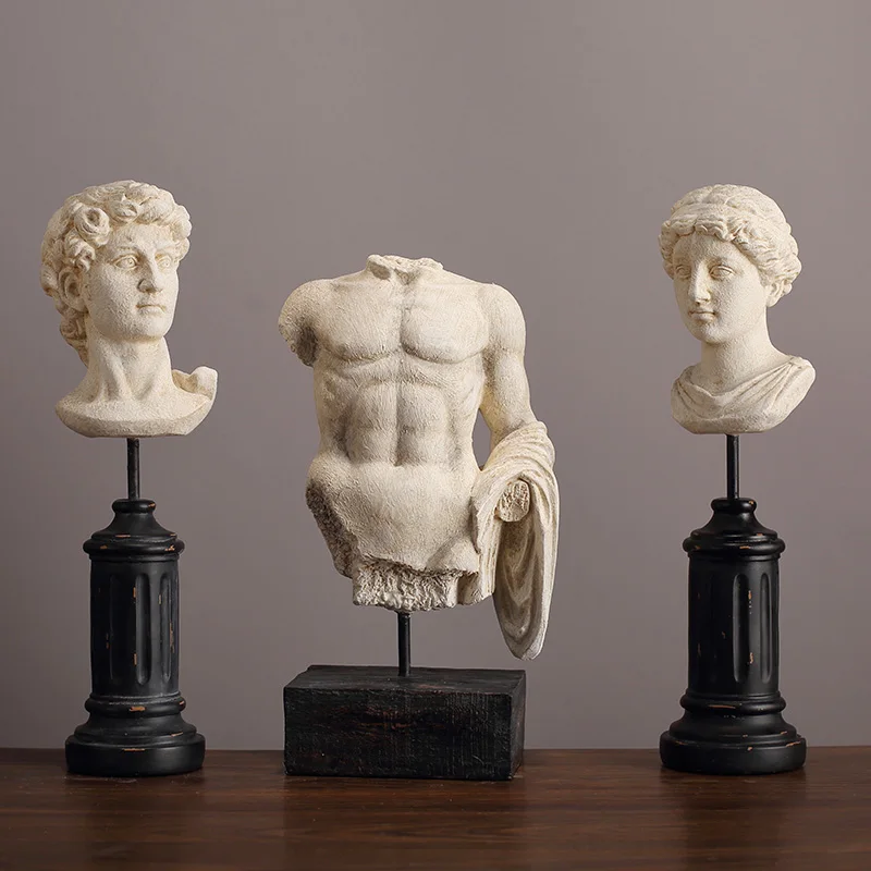 American-Antique-European-Portrait-Resin-Sculpture-Living-Room-Office ...