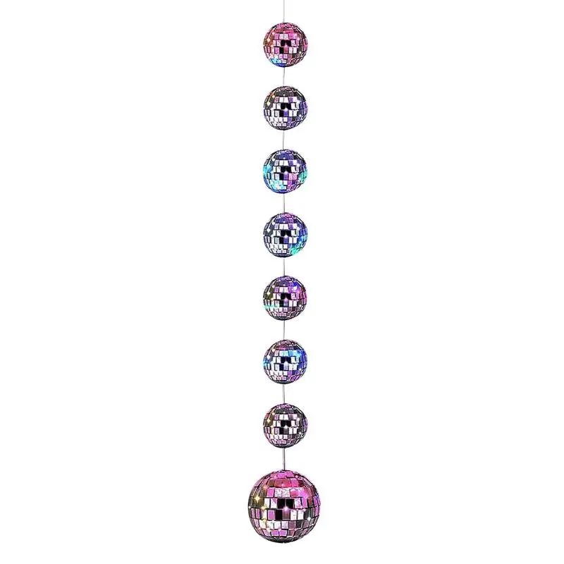 Disco-Ball-String-Decor-Mirror-Glass-String-Garland-Reflective ...
