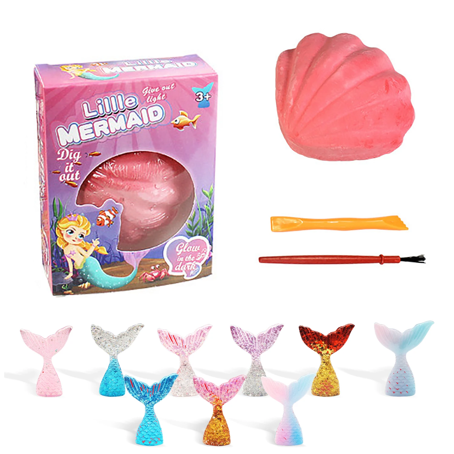 1PC-Fishtail-Dig-Kit-For-Kids-Educational-Toy-Surprise-Fishtail ...