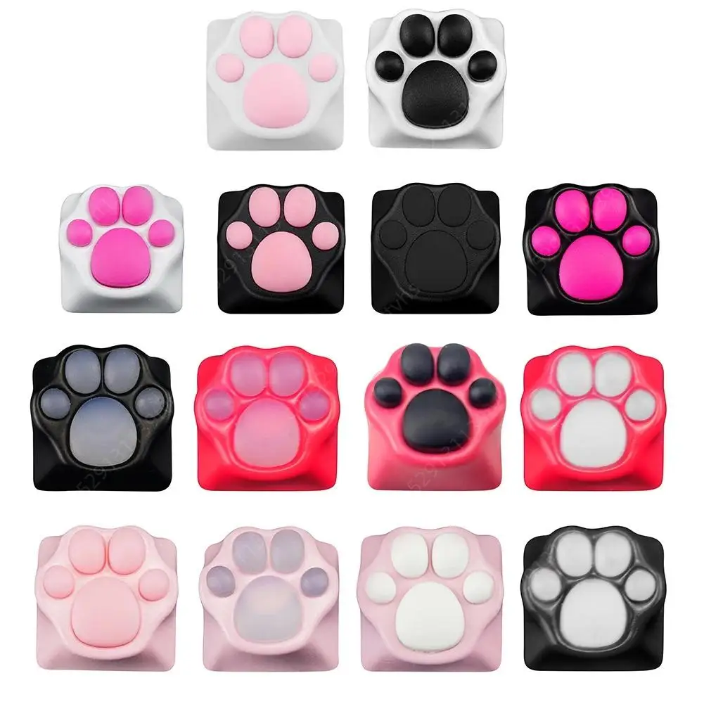 ABS-Silicone-Kitty-Paw-Artisan-Cat-Paws-Pad-Keyboard-keyCaps-For-cherry ...
