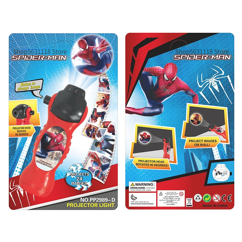 Disney Cartoon Projection Flashlight Spider Man Kid Christmas Halloween ...