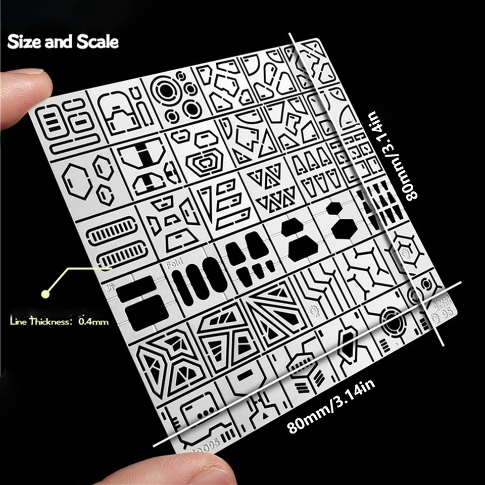 Stainless Steel Rulers Precision Drill Scribe Templates - For 1/100 & 1 ...