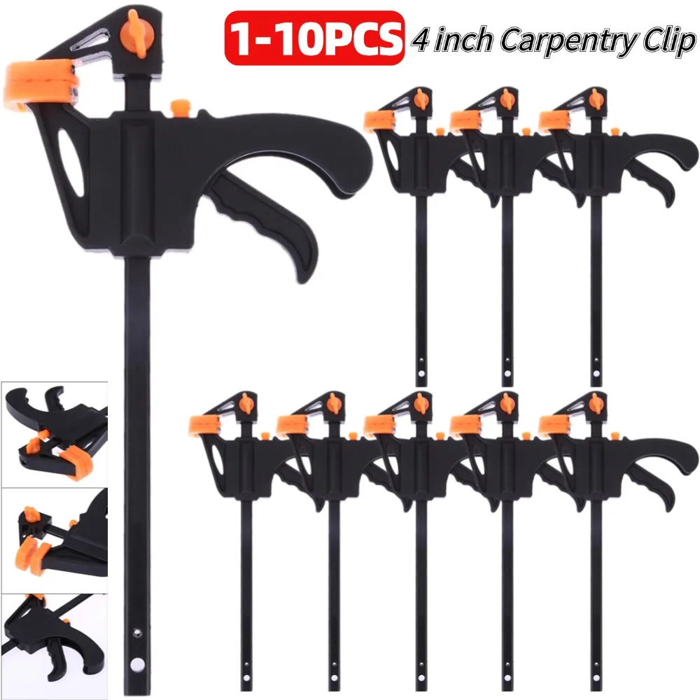 1-10Pcs-4-Inch-F-Type-Work-Bar-F-Clamp-Heavy-Duty-Carpentry-Clip ...