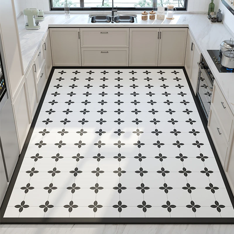 Kitchen-Leather-PVC-Mat-Non-slip-Waterproof-Oil-proof-Floor-Mats ...