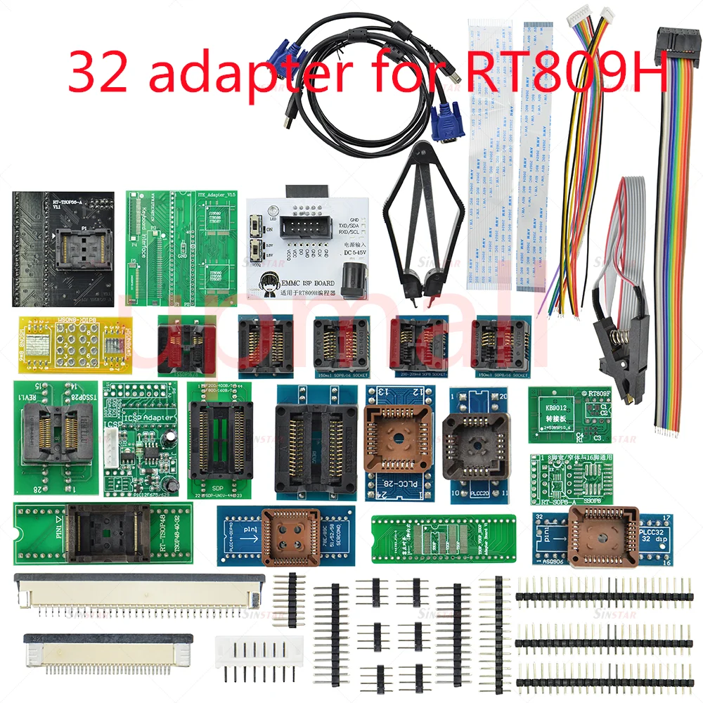 32 Adapters Free Shipping Original Rt809h Emmc-nand Flash Extremely Fast Universal Programmer ...