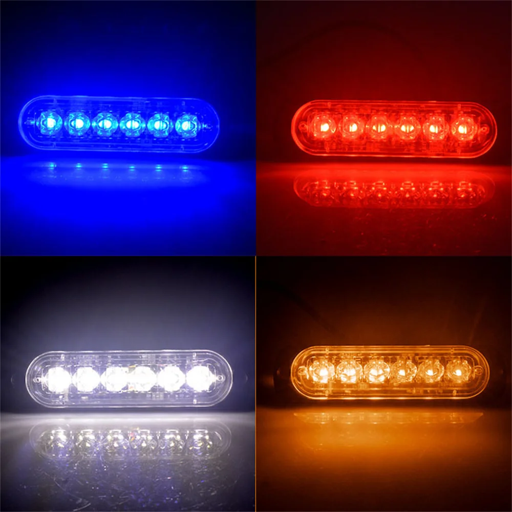 6LED-Car-Strobe-Warning-Light-Grill-Flashing-Breakdown-Emergency-Light ...
