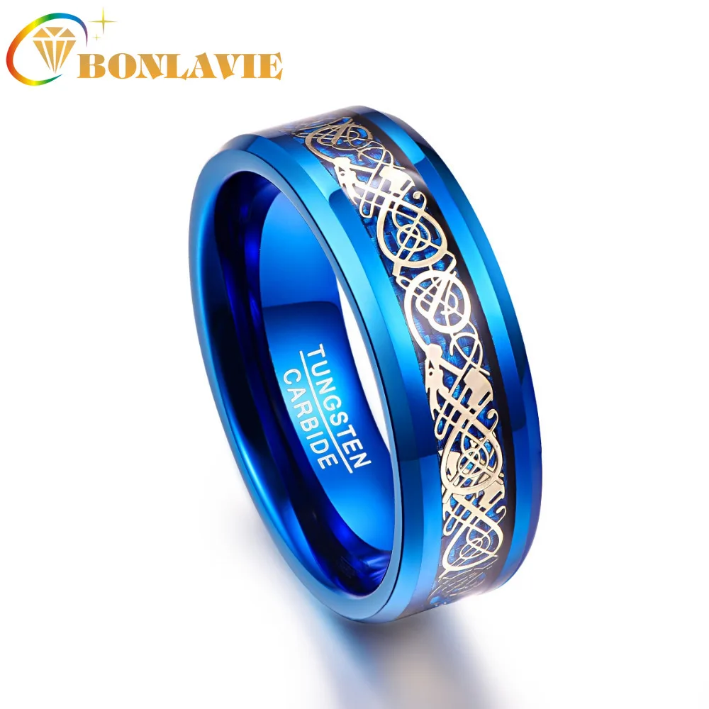 BONLAVIE-8mm-Tungsten-Carbide-Ring-Men-s-Women-s-Wedding-Band-Rings ...