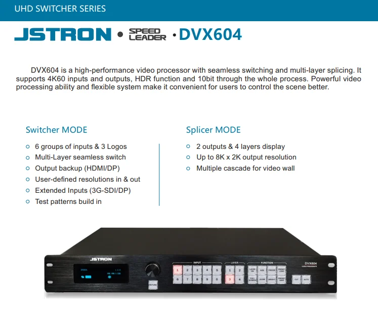 Speedleader led processor JSTRON DVX604S(with SDI port) Seamless ...