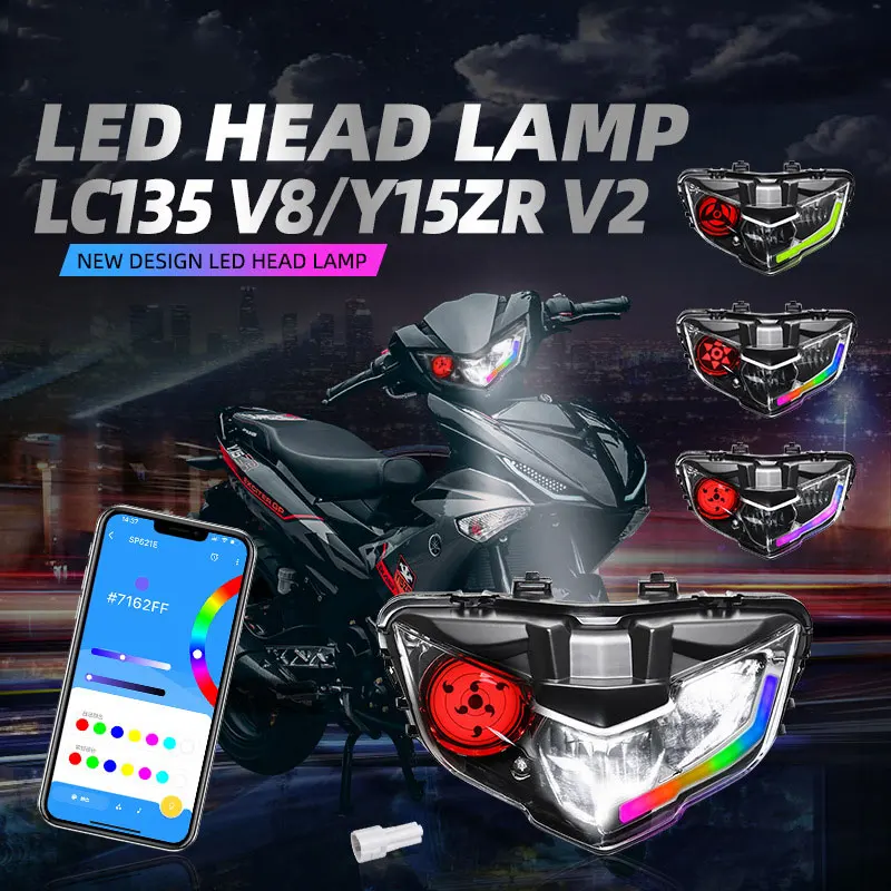 Smart-Motorcycle-LED-Headlamp-Assembly-IOS-Android-App-Controlled ...