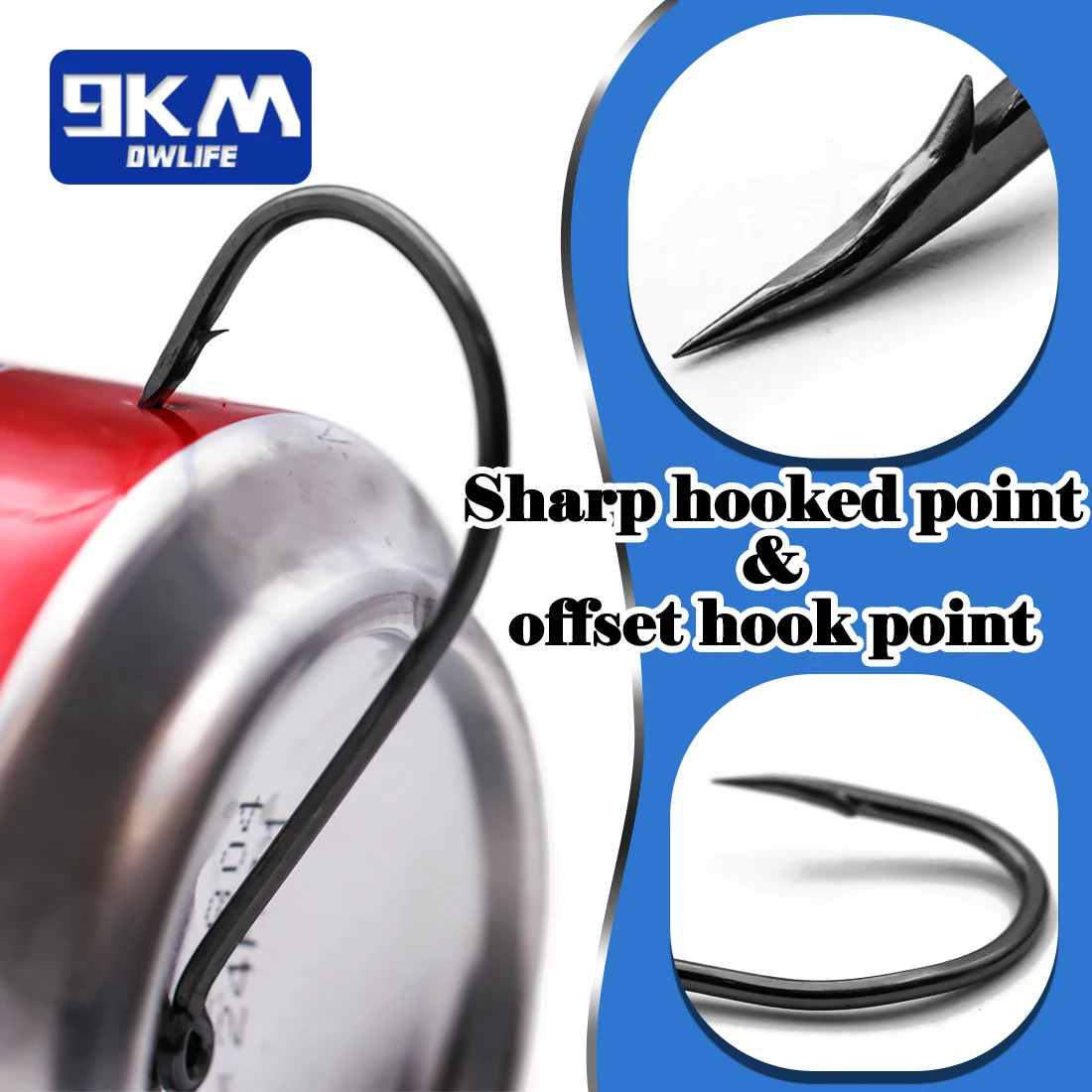 9KM Fishing Hook Black 50/100Pcs - Fishing Place