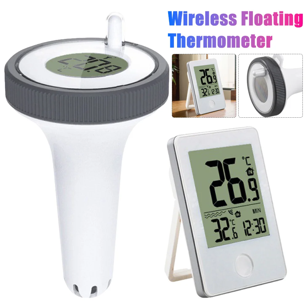 Wireless Floating Thermometer Easy Read Digital Pool Thermometer Water ...