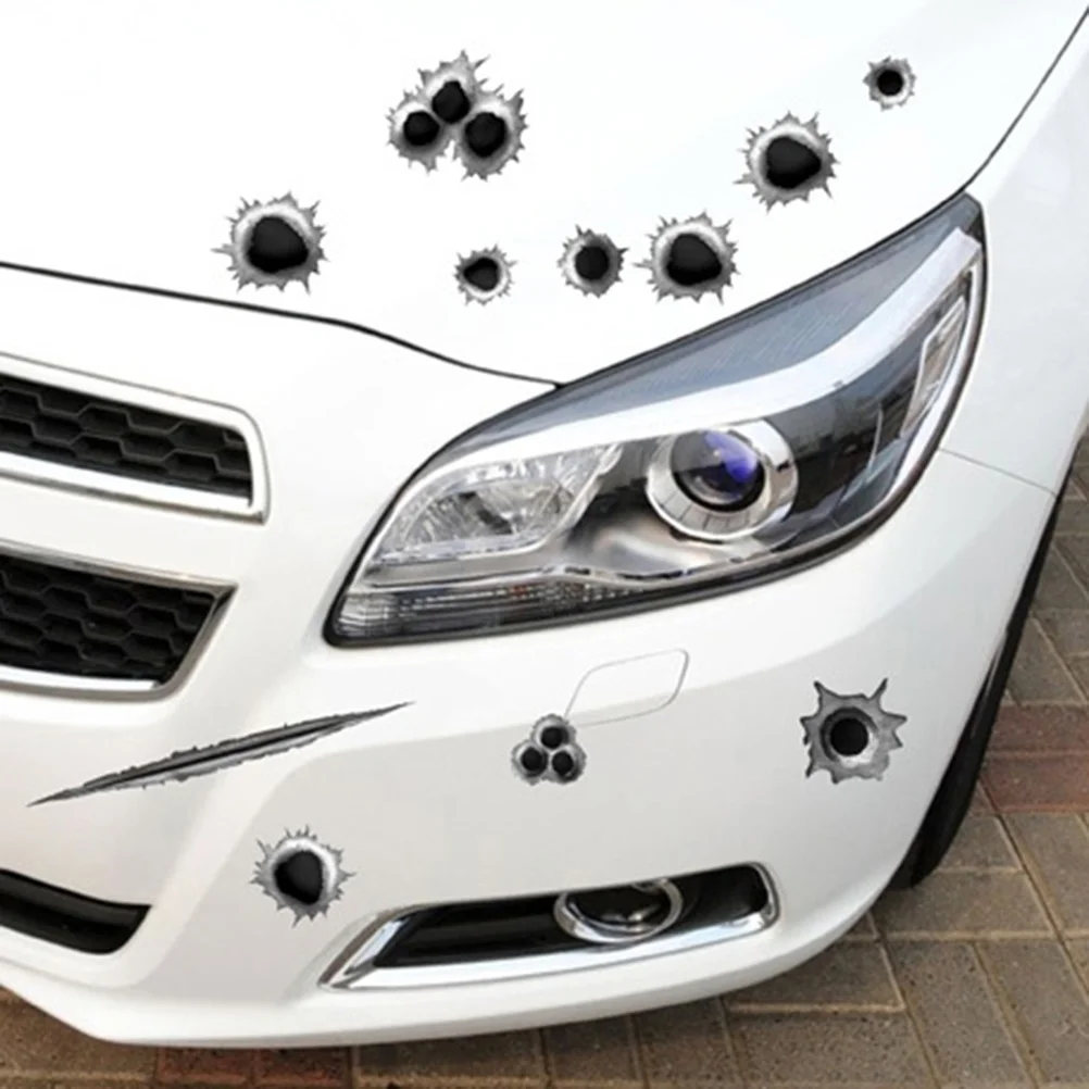Car Scratch Sticker Waterproof Creative Personality Bullet Hole Cover ...