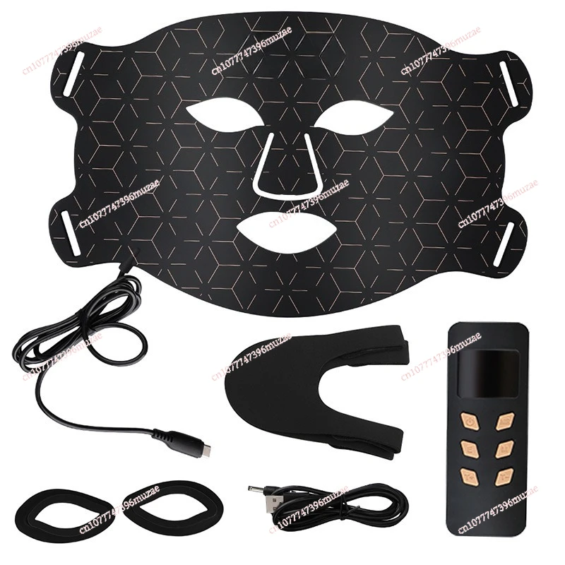 Red light beauty mask skin rejuvenation color light silicone LED ...