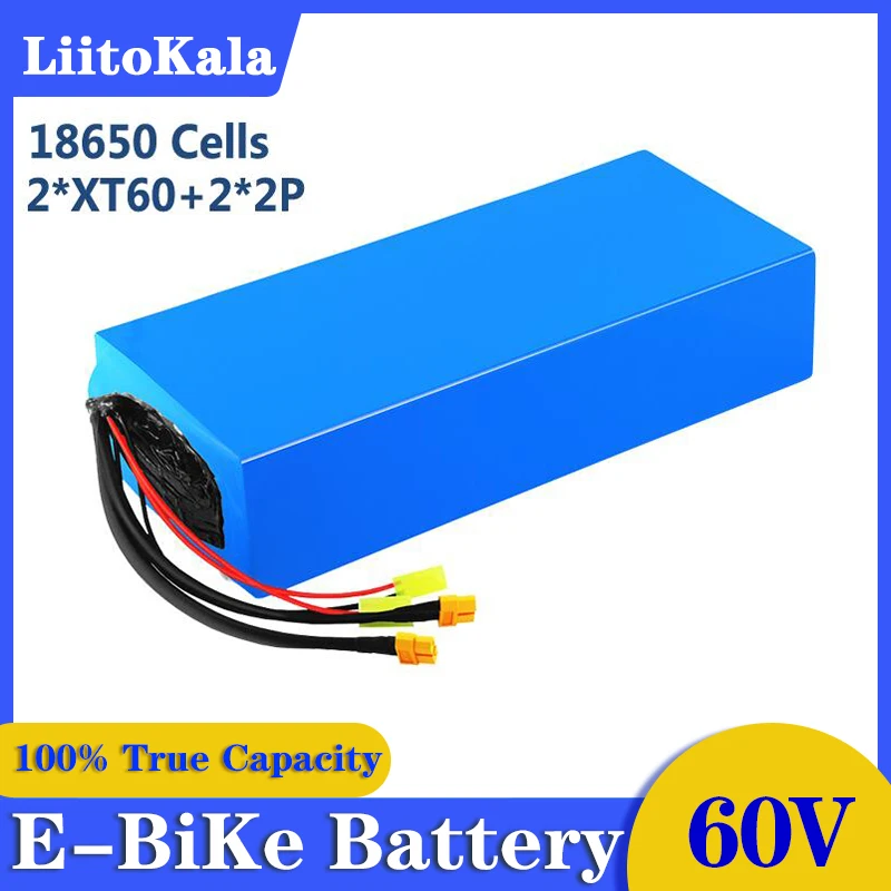 Liitokala 60v ebike bateria 20ah 30ah 40ah 50ah bateria de íon de lítio bateria de bicicleta ...