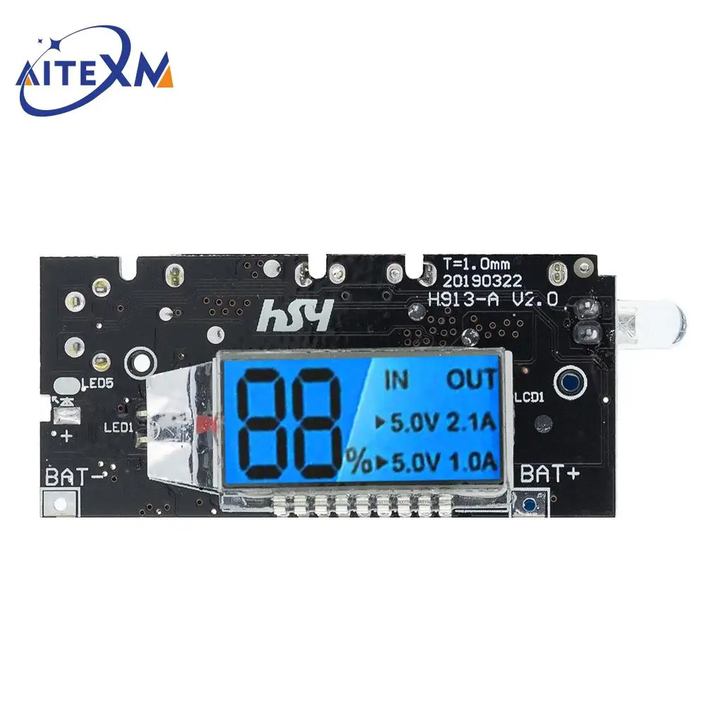 Dual USB 18650 Battery Charger PCB Power Module 5V 1A 2.1A Mobile Power ...