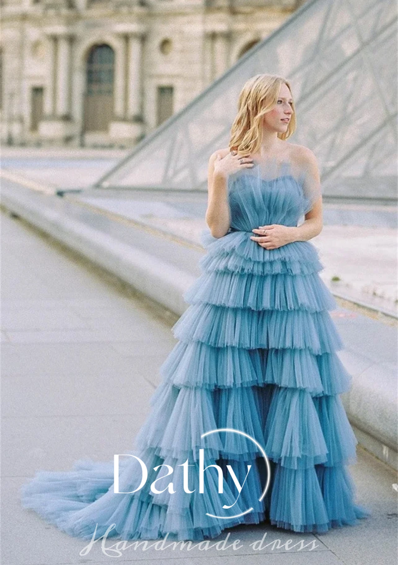 Dathy-Princess-Baby-Blue-Prom-Dress-Strapless-Multi-layer-Evening-Dress ...