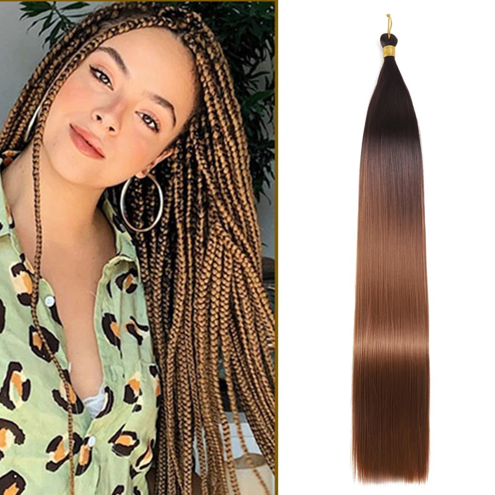 24Inches-Synthetic-Bone-Straight-Braiding-Bulk-Crochet-Braids-Hair-Pre ...