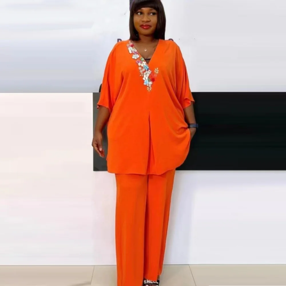 Women-Two-Piece-Sets-Casual-Solid-Color-Short-Sleeve-T-Shirt-Trousers ...