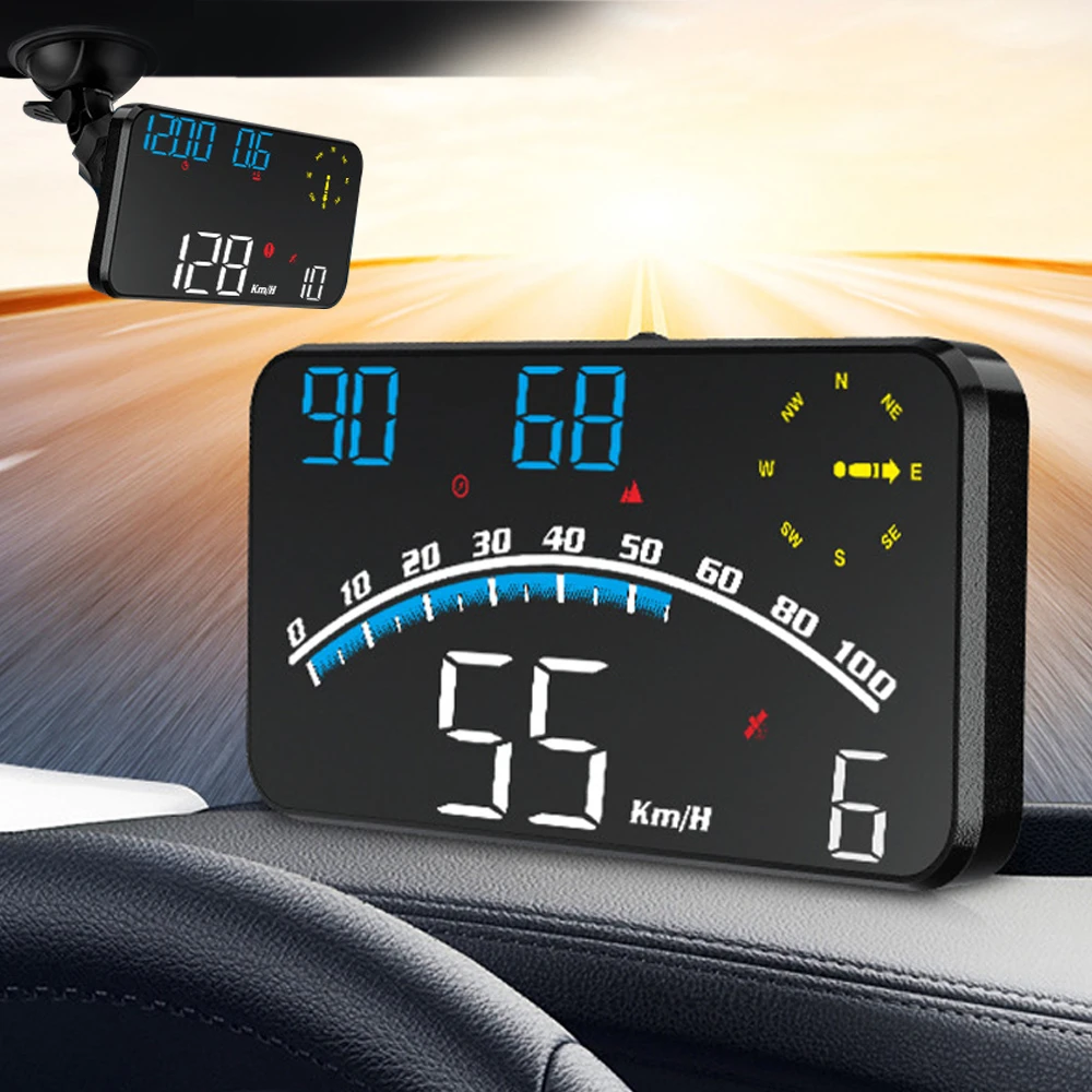 G10 HUD Car Head Up Display Digital Clock Odometer GPS Speedometer ...
