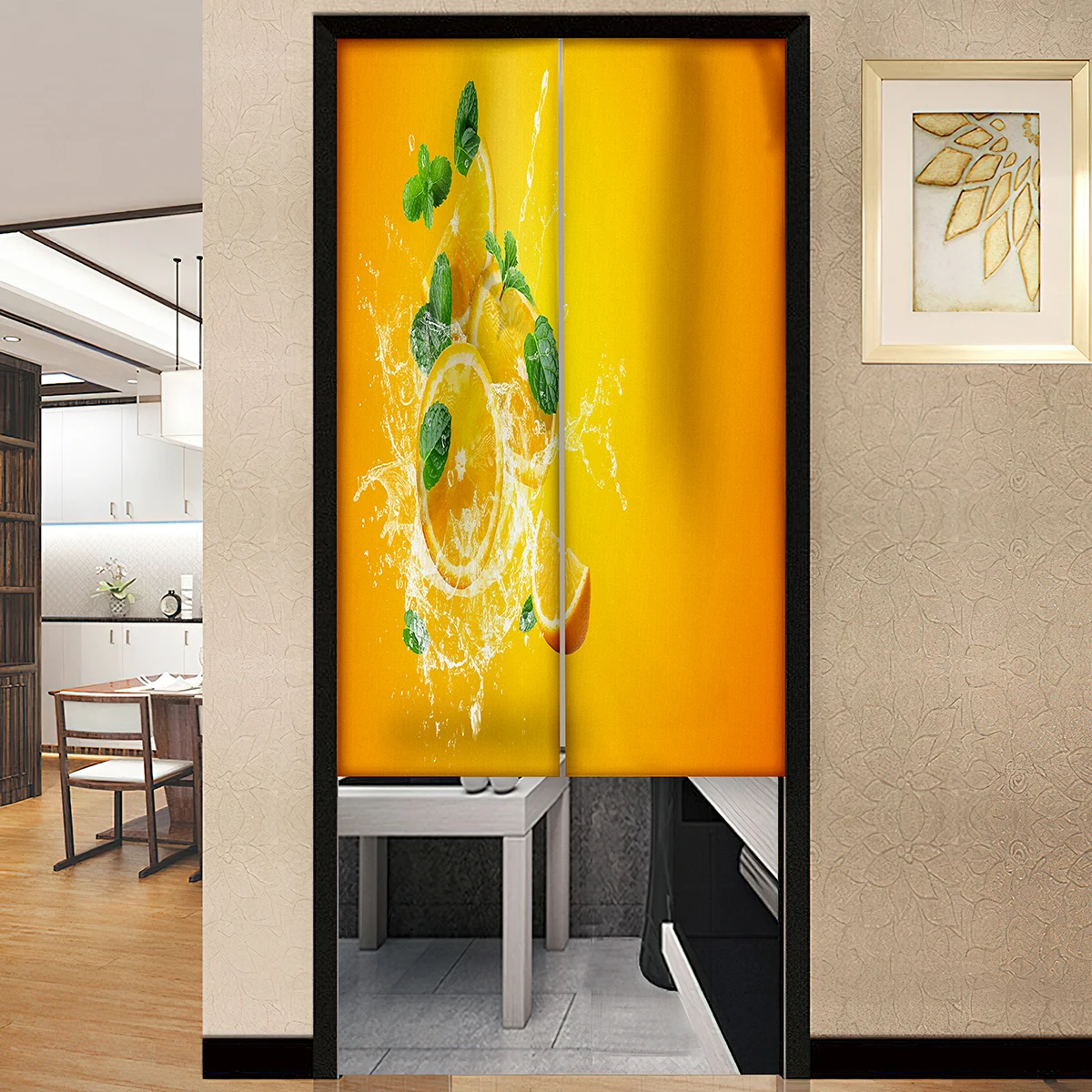 Rideau-de-Porte-Imprim-Fruits-Orange-Citron-Eau-Panneau-Traditionnel ...