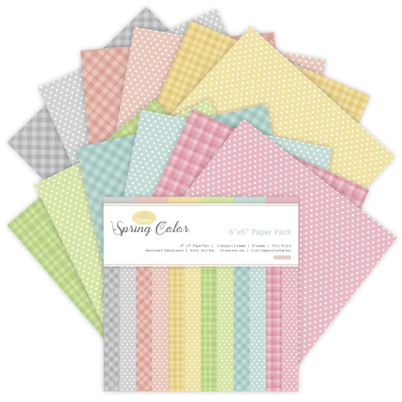 12-Sheets-Spring-Colors-Craft-Paper-Pads-Cutting-Dies-Art-Background ...