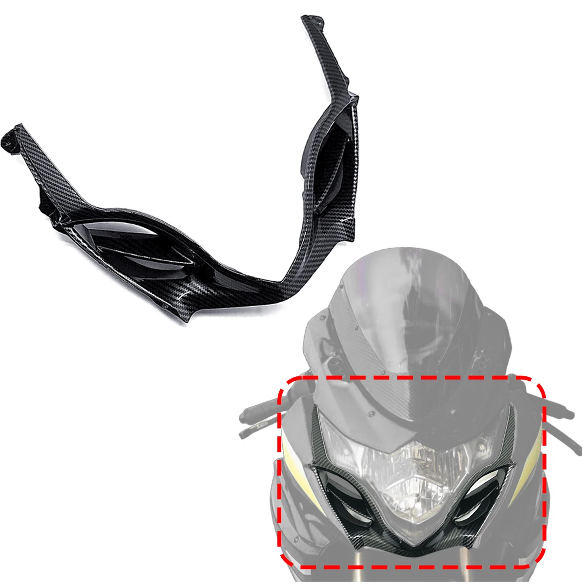 Carbon Fiber Pattern Upper Front Fairing Cowl Nose Fender for suzuki ...