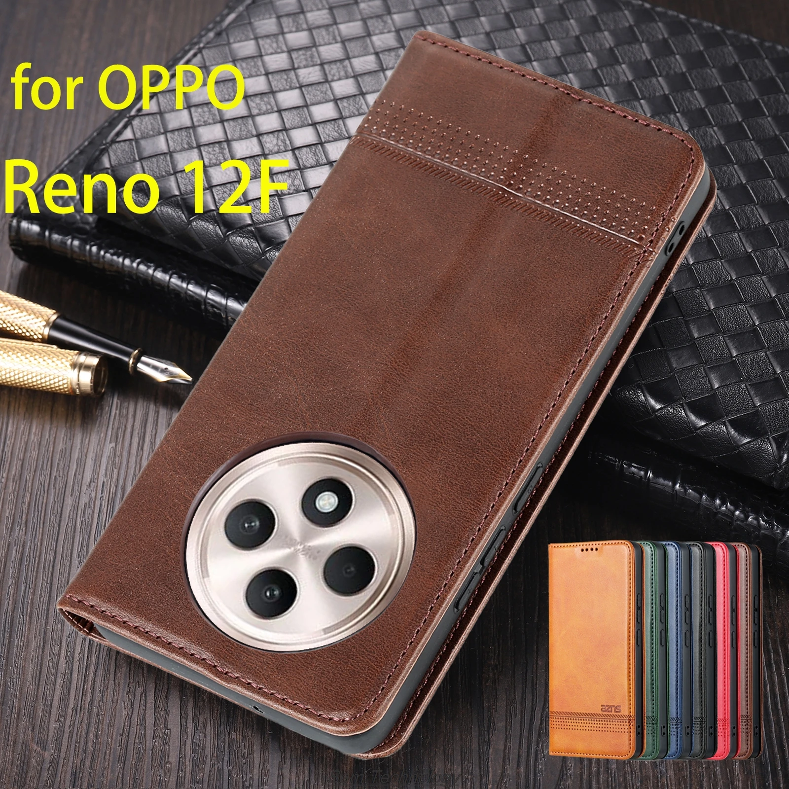 Magnetic Adsorption Leather Fitted Case for OPPO Reno12 F FS / Reno 12F ...