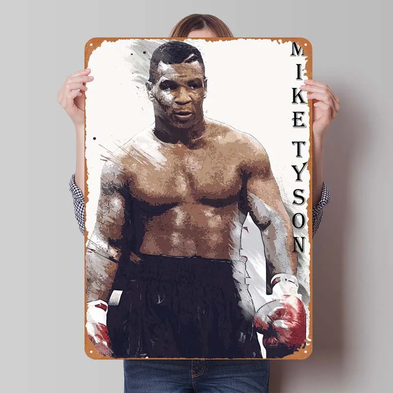 Mike-Tyson-Sign-Boxing-Poster-Retro-Metal-Tin-Sign-for-Bedroom-Garage ...