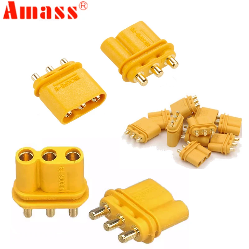 Genuine-Amass-MR30PB-MR-30-Pcb-Three-Core-Male-Female-2mm-Bullet ...