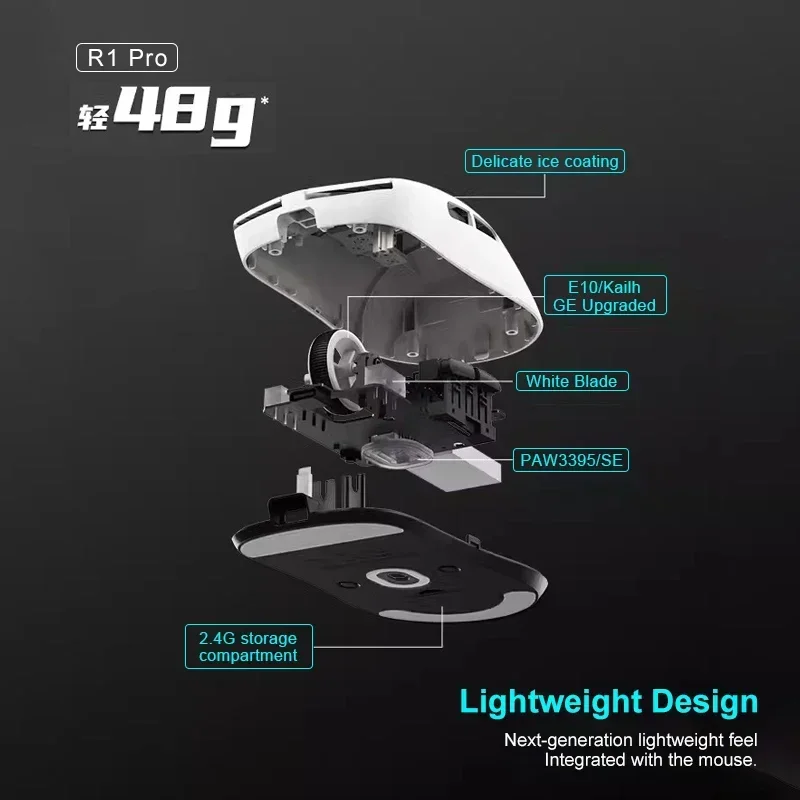 VXE Dragonfly R1 Pro MAX 2.4G WirelessGaming Mouse PAW3395 26000DPI 3 ...