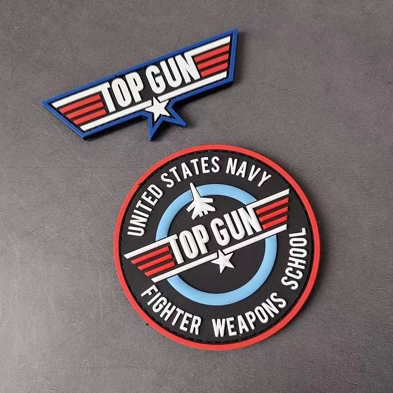 Top-Gun-Pilot-Badge-Tactical-Morale-Badge-American-Flag-PVC-Hook-and-Loop-Patches-Backpack ...