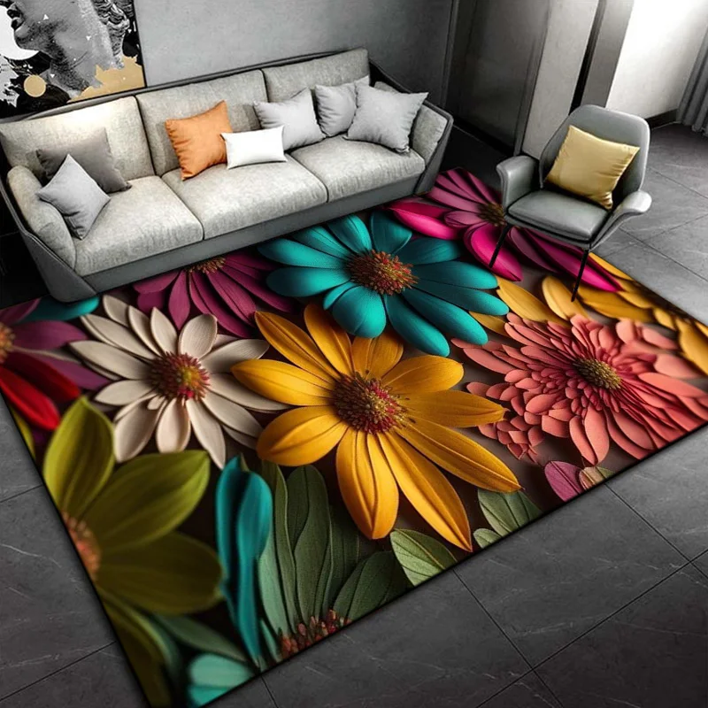 Nordic-3D-Daisy-Flower-Area-Rug-Carpet-Rug-for-Home-Living-Room ...