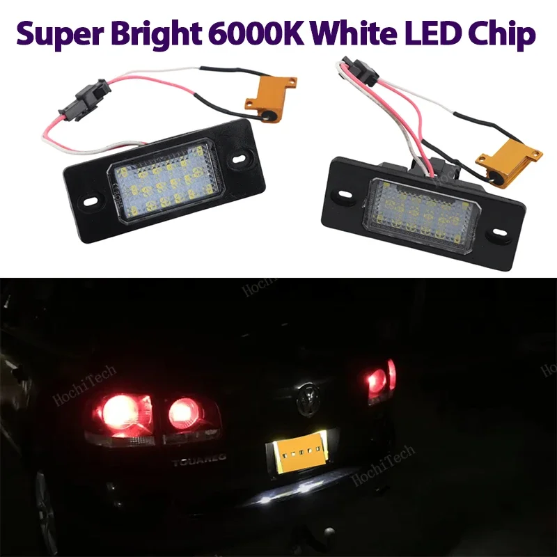 2Pcs LED Car Number License Plate Light 12V For VW Tiguan 09-12 Golf 5 ...