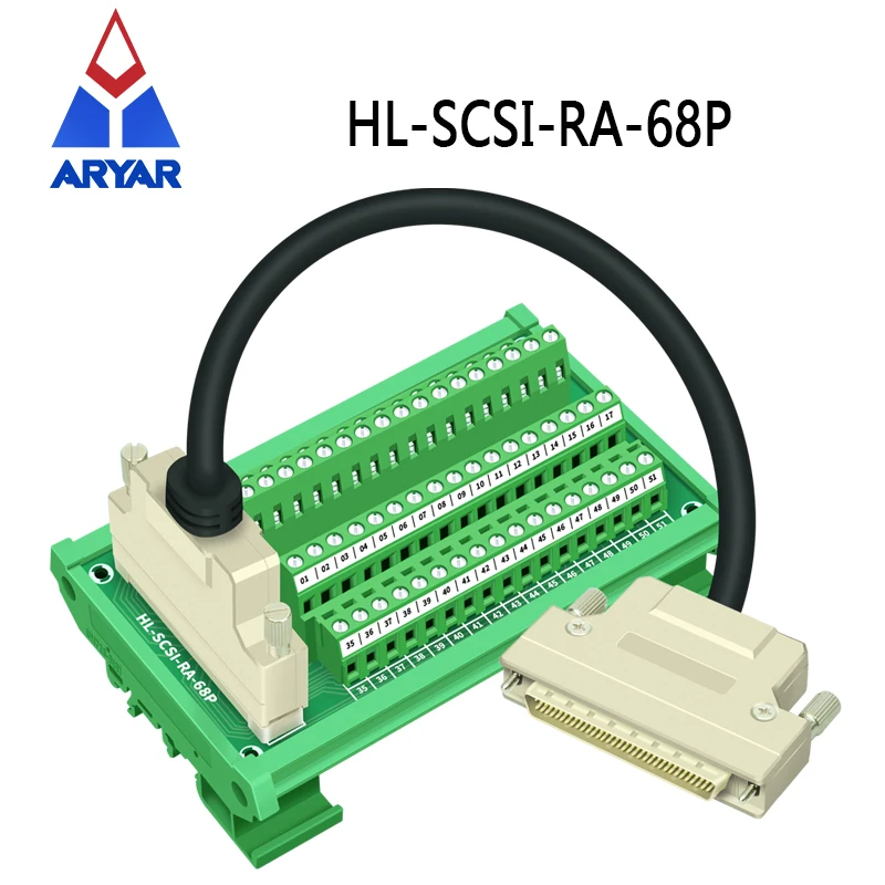 68 pin 0.05" Mini D Ribbon/MDR Female Breakout Board, SCSI68 Terminal ...