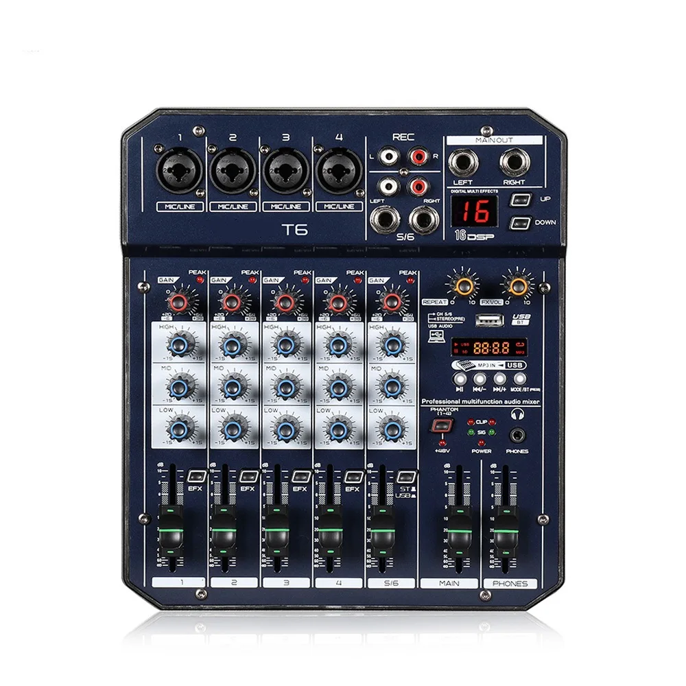 T6-Portable-Sound-Card-Mixing-Console-Audio-Mixer-Built-in-48V-Phantom ...