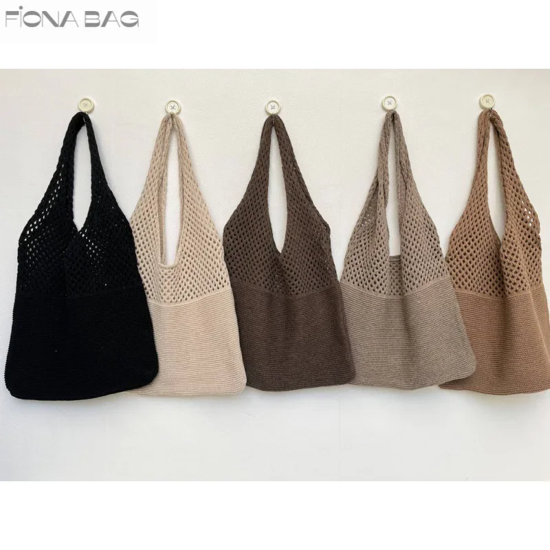 New-Handmade-Woven-Solid-Color-Hollow-Knit-Yarn-Package-Autumn-winter ...