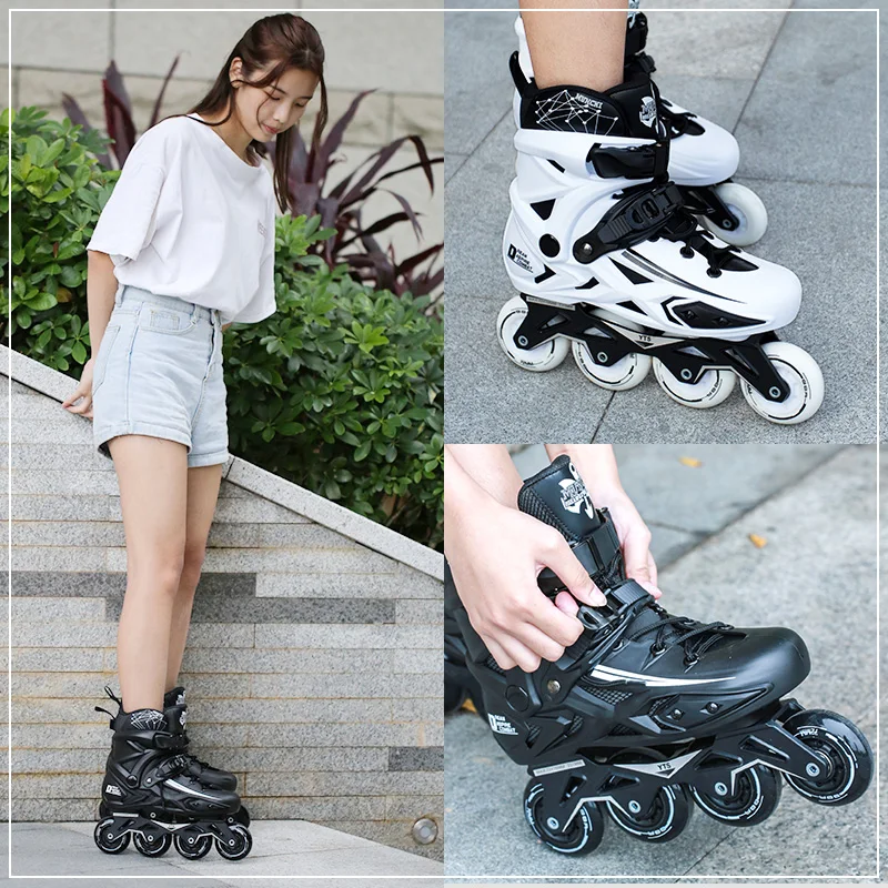 Patins-Secos-Dand-Branco-e-Preto-Patins-inline-para-adultos-fantasia ...