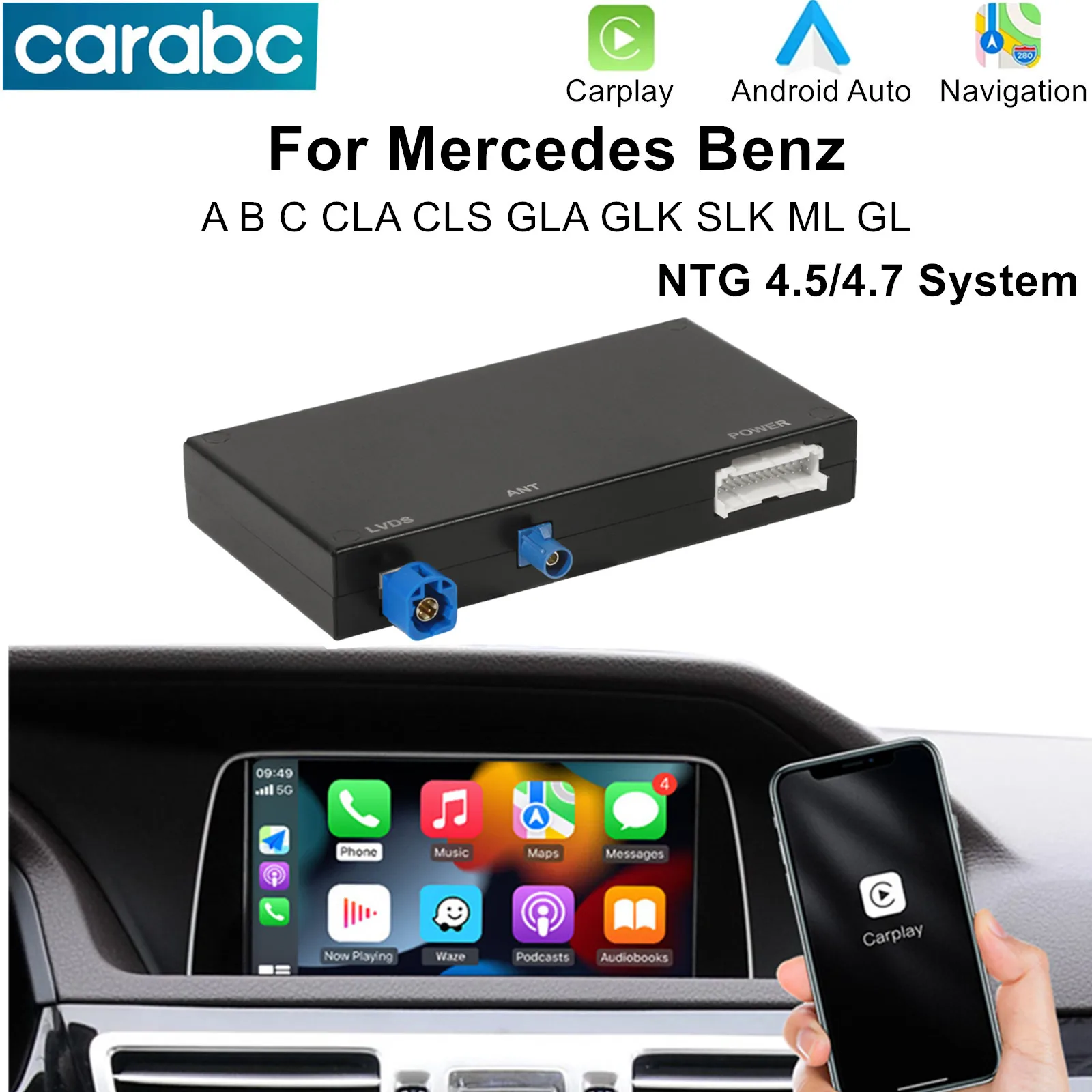 CARABC For Mercedes Benz NTG4.5 4.7 System A B C CLA CLS GLA GLK SLK ML ...