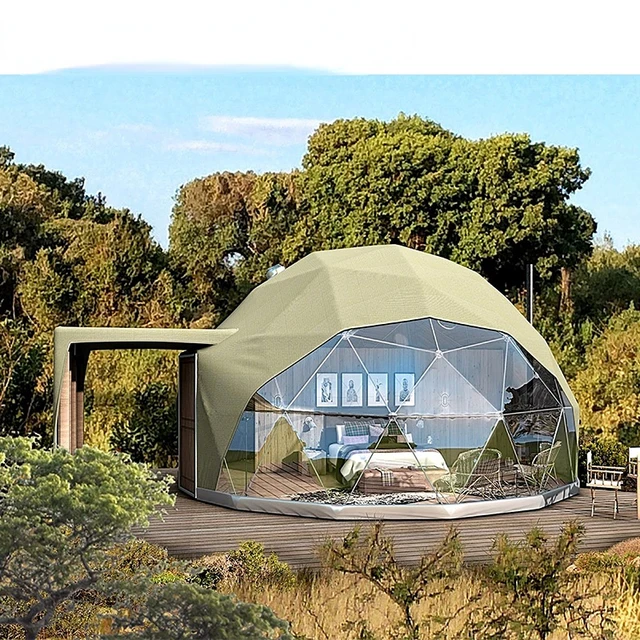 Transparent Geodesic Luxury Dome Hotel Tents Outdoor Camping Resort PVC ...