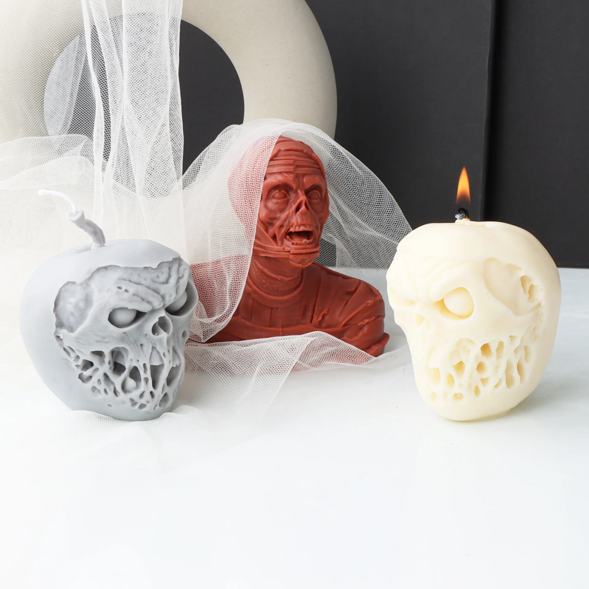 Horror Zombie Candle Mold Half Gauze Zombie Silicone Molds Diy ...