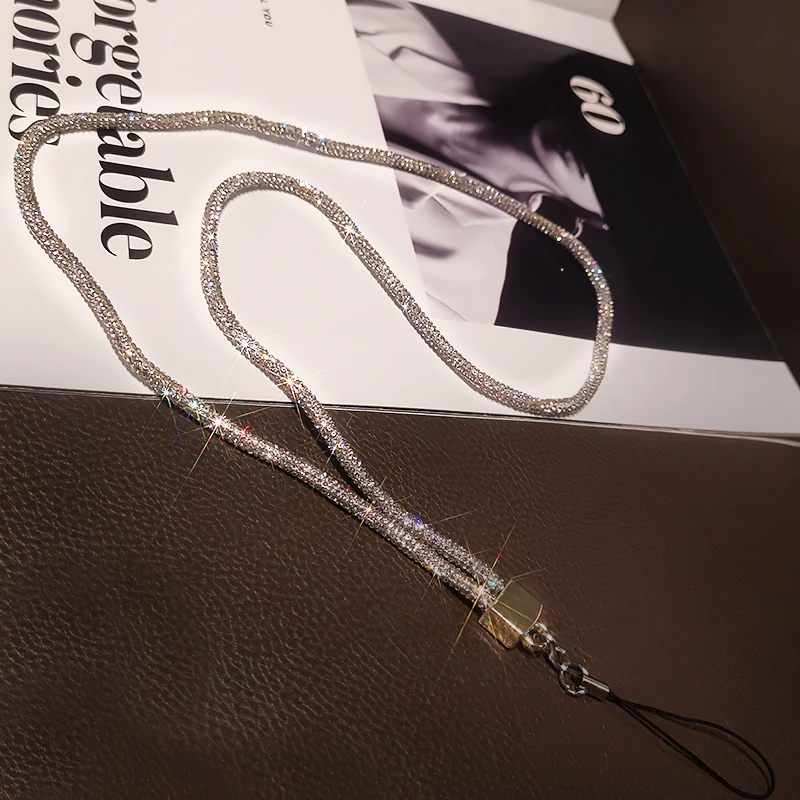 Rhinestone Lanyard Mobile Phone Lanyard Women's Luxury Full Diamond ...