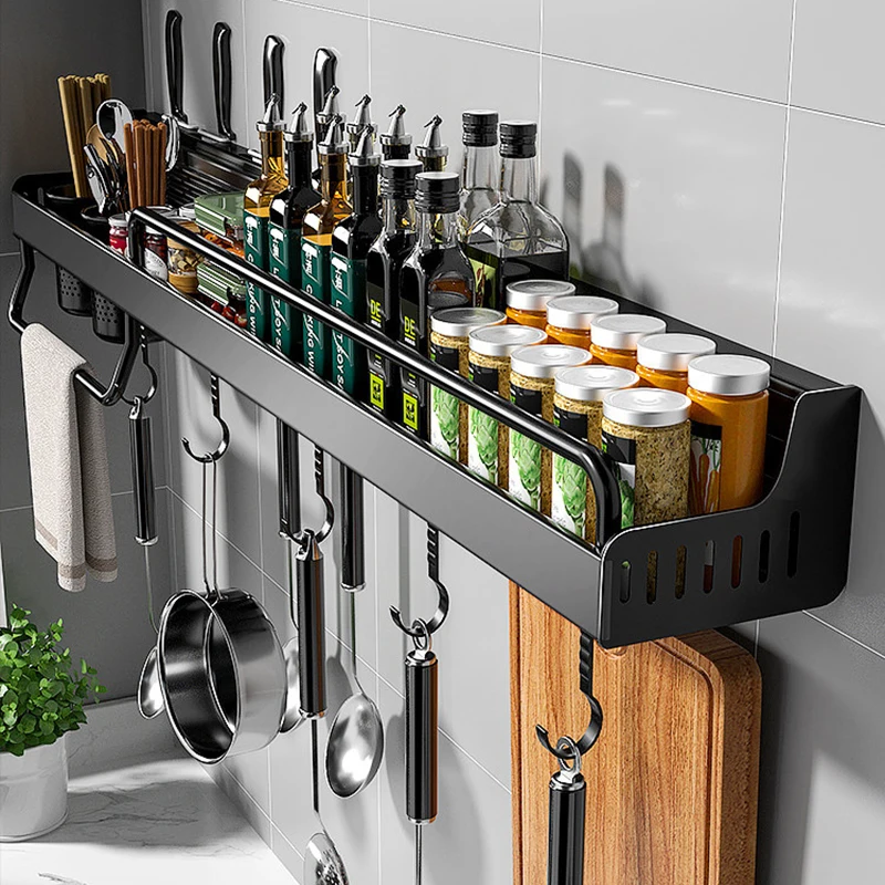 Kitchen Storage Rack Spice Racks Kitchen Tool Shelf Holder Knife Spoon ...