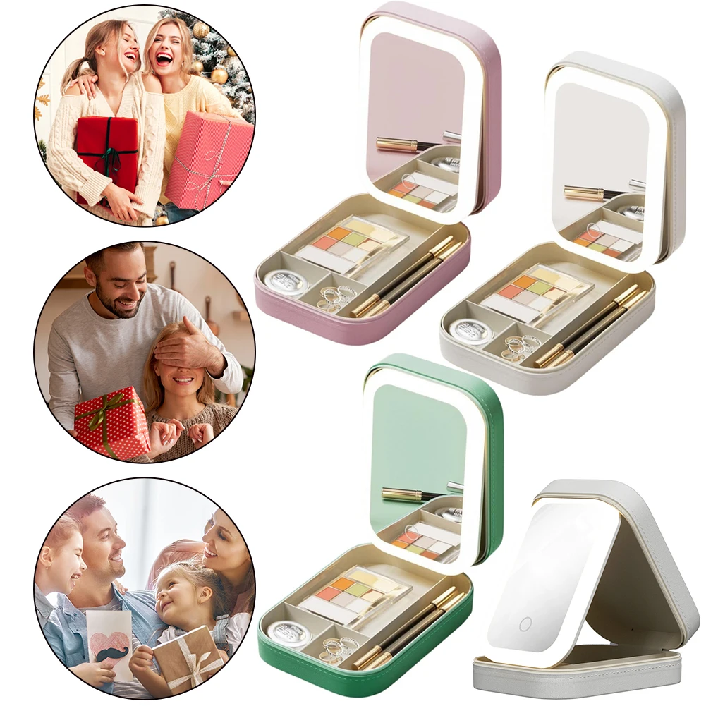 LED-Mirror-Makeup-Storage-Box-Dimmable-Mirror-Makeup-Case-Waterproof ...