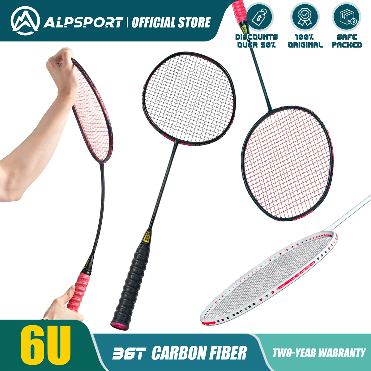 ALP-BD-BD-Badminton-raketleri-ofansif-ok-emici-ivili-raket-Max-30-lbs ...