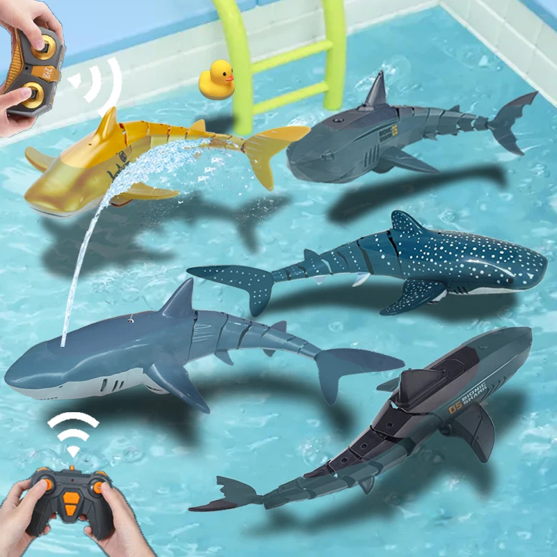2-4G-Radio-Remote-Control-Shark-Water-Bath-Toys-Kids-Boys-Children ...