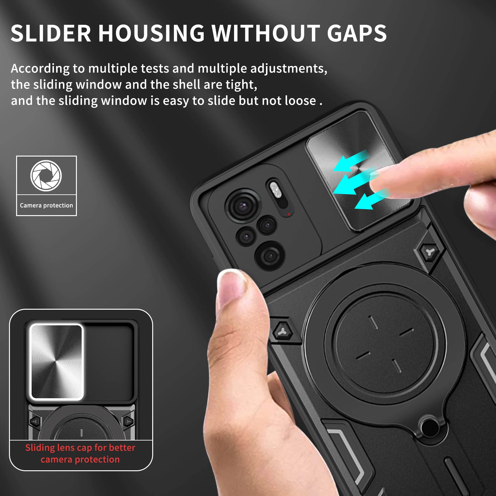 For-Xiaomi-Poco-M5s-Case-Shockproof-Armor-Car-Holder-Slide-Camera-Phone ...